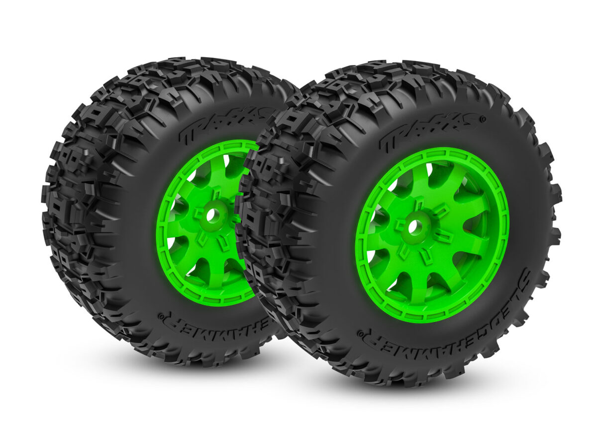 Traxxas Sledgehammer Front Wheels Tires 10771 GRN - CINERIGS